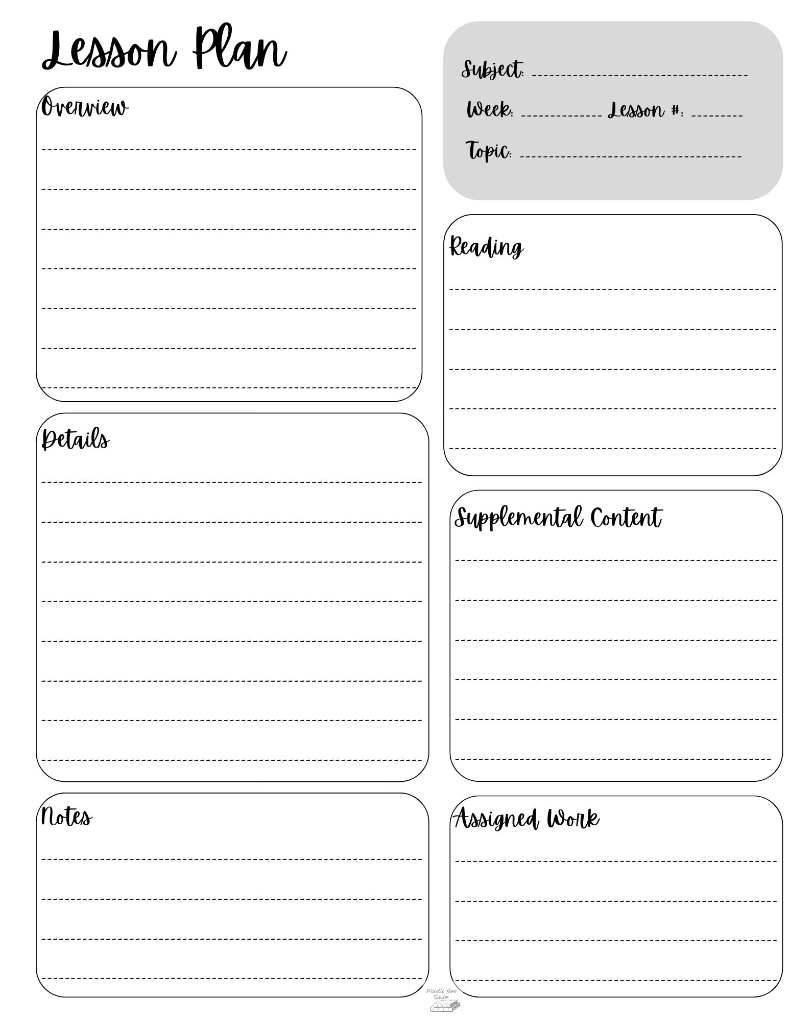 Home Education Planning Printables – Michelle Home Scholar
