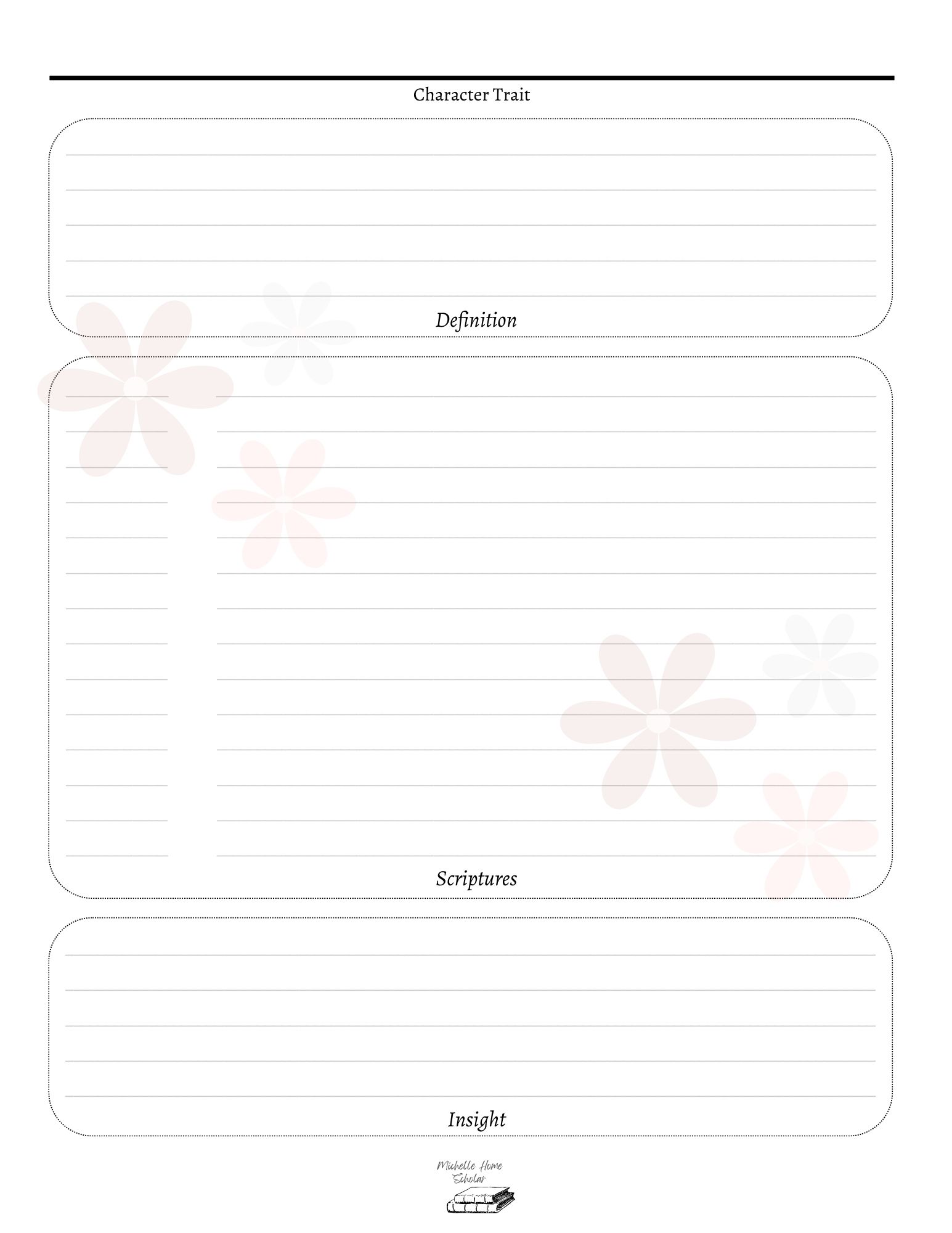 Personal Scholarship Printables – Michelle Home Scholar